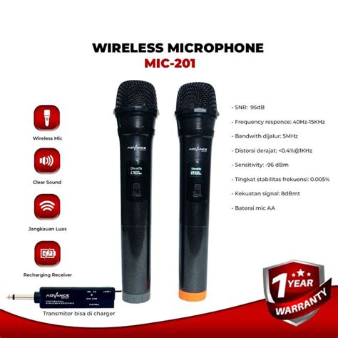 Jual Advance Mic Double Mic Wireless Black Edition Shopee Indonesia