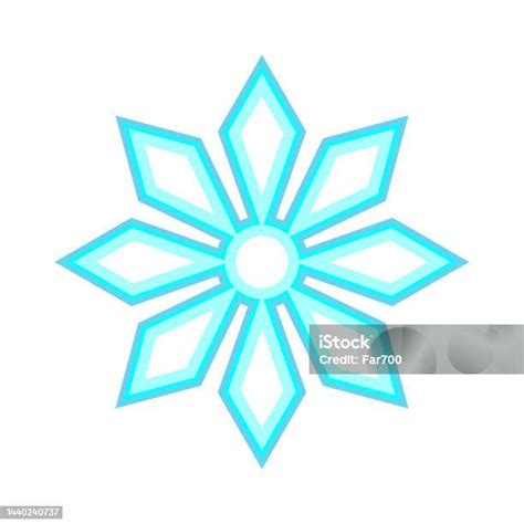 눈송이 아이콘입니다 컬러 실루엣 정면도 벡터 간단한 평면 그래픽 그림입니다 흰색 배경에 격리된 개체입니다 격리 0명에 대한 스톡 벡터 아트 및 기타 이미지 Istock