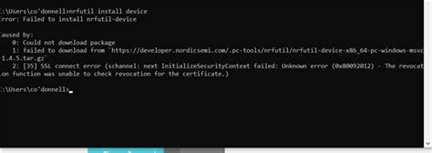 Cannot Download Programmer Tool And Nrfutil Device Due To Ssl