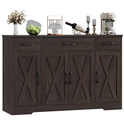 Homfa Buffet Cabinet With 3 Drawers And 4 Doors 551” W Kitchen