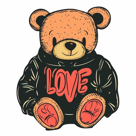 테디 베어 그림 프리미엄 벡터