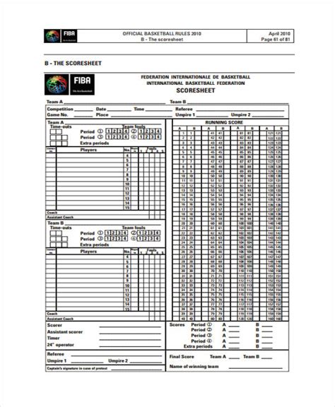 14 Score Sheet Templates Free Samples Examples Format Download