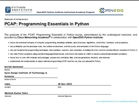 Tavishi Baranwal On Linkedin Completed Cisco Python Course