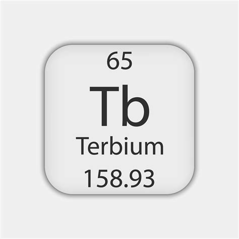 Terbium Symbol Chemical Element Of The Periodic Table Vector