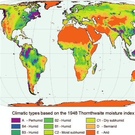 Pdf A Revised Thornthwaite Type Global Climate Classification