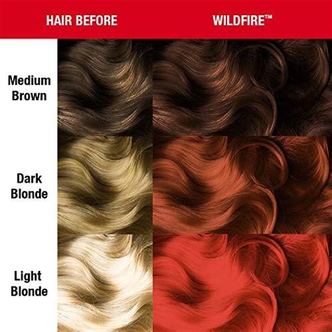 Manic Panic Wildfire Red Hair Dye Semi Permanent Color For Dark