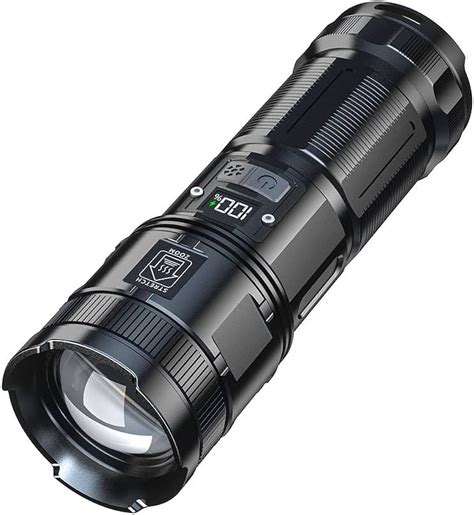 Rechargeable Torch With Km Range And Digital Display Daraz Pk