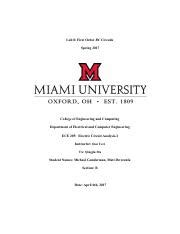 Lab 8 First Order RC Circuits Pdf Lab 8 First Order RC Circuits Spring 2017 College Of