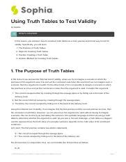 Testing Validity With Truth Tables Course Hero