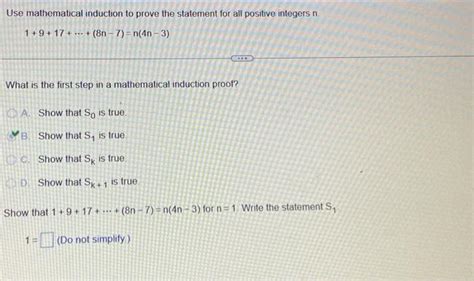 Solved Use Mathematical Induction To Prove The Statement For