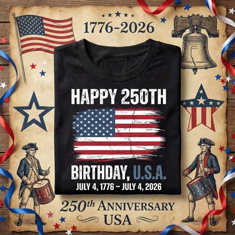 America 250 Birthday Png Happy 250th Birthday Usa Flag Design July 4