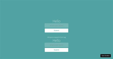 React Forms Forked Codesandbox