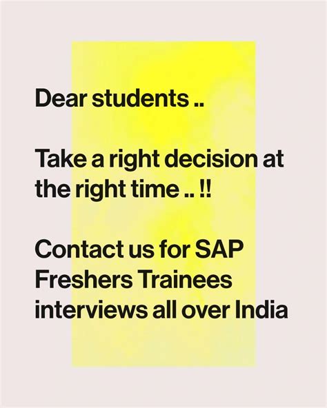 Ganesh Gaikwad On Linkedin Sap Freshers And Trainees And Experienced Interviews No Interview