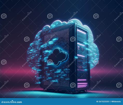 Online Cloud Data Storage Concept Cloudscape Digital Online Server For Global Network Business