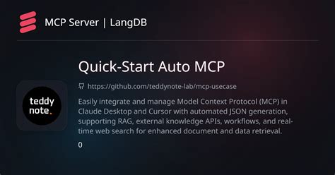 quick start auto mcp langdb