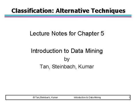 Classification Alternative Techniques Lecture Notes For Chapter 5