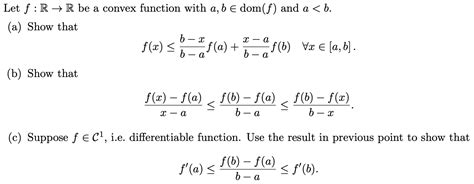 solved let f r → r be a convex function with a b e dom f
