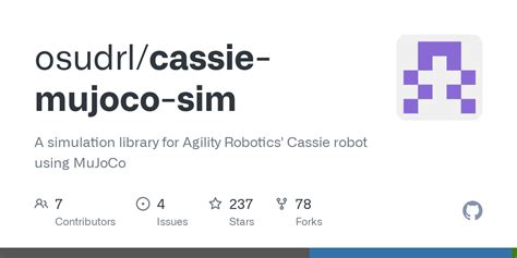 Github Osudrlcassie Mujoco Sim A Simulation Library For Agility Robotics Cassie Robot Using