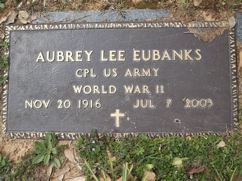 Aubrey Lee Eubanks 1916 2003 Find A Grave Memorial