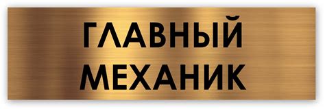 Главный Механик Табличка На Дверь Standart 250*75*1,5 Мм. Купить По ...