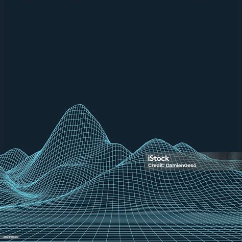 추상 벡터 가로 배경입니다 사이버 스페이스 그리드 3d 기술 일러스트레이션 0명에 대한 스톡 벡터 아트 및 기타 이미지 0명
