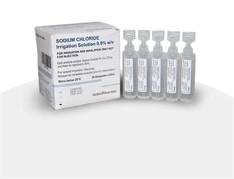 Sodium Chloride 09 Solution Normal Saline For Irrigation 20ml Pods