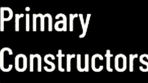 Primary Constructor With Dependency Injection
