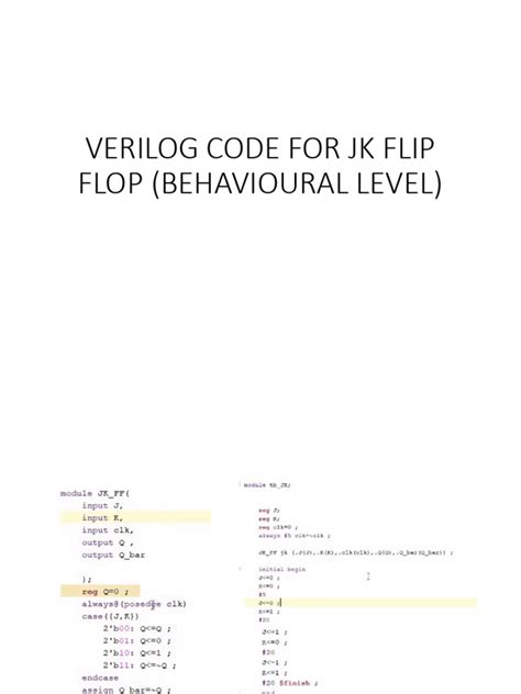 Verilog Codes For Jk Ff And Siso Register Pdf
