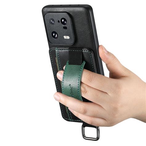For Xiaomi 13 Pro Suteni H13 Card Wallet Wrist Strap Holder Pu Phone