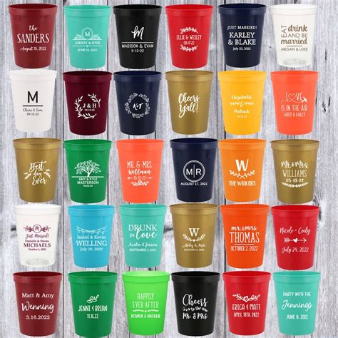 Wedding Custom Stadium Cups Personalized Cups Wedding Reception