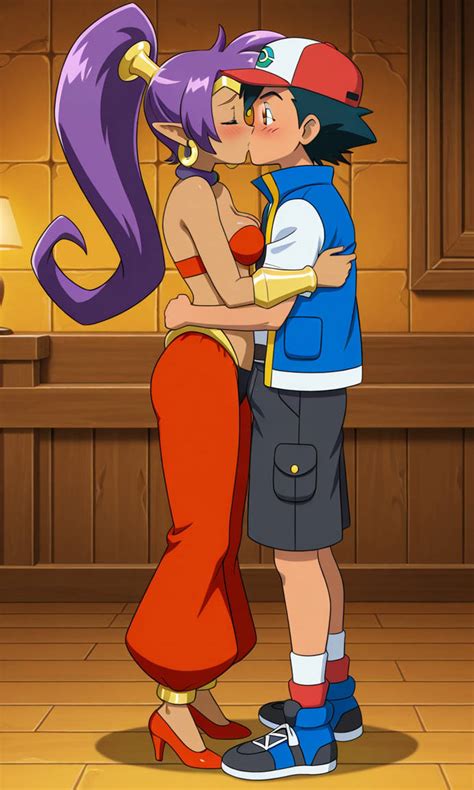 Ash And Shantae Sharing A Kiss By Advanceshipper2021 On Deviantart