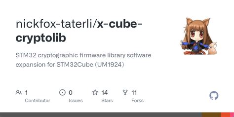 Github Nickfox Taterlix Cube Cryptolib Stm32 Cryptographic Firmware Library Software