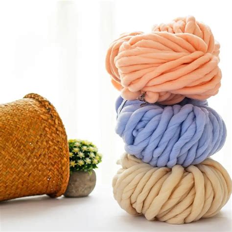 자연 피부 친화적 인 뜨개질 Chunky 소프트 양모 원사 스카프 니트 두께 따뜻한 모자 가정 용품 크로 셰 뜨개질 파라 Tejer Fdh털실 Aliexpress