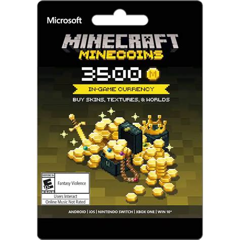 Minecoins 3 500 Coin In Game Currency Card Microsoft Minecraft 3500