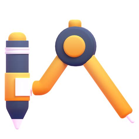 Drawing Compass In 3d Render For Graphic Asset Web Presentation Or