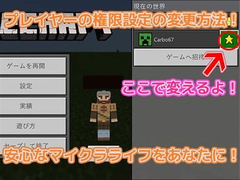 統合版マインクラフトでプレイヤーの権限を変更する方法 効率良く遊ぶ統合版マインクラフトbe攻略ブログ