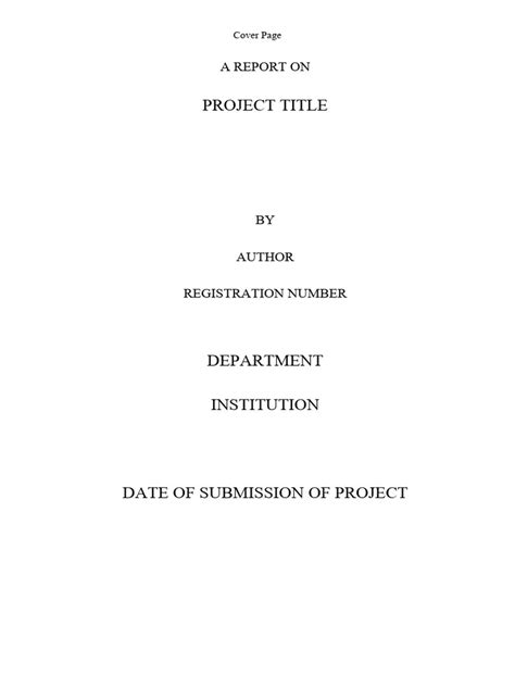 Project Report Template For Cet Pdf