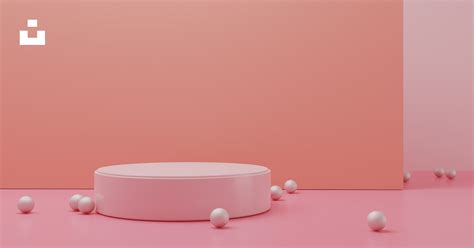 하얀 공으로 둘러싸인 원형 테이블이 있는 분홍색 방 사진 Unsplash의 무료 3d 이미지