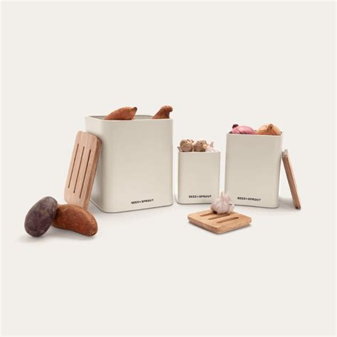 Vegetable Storage Containers In Mushroom White