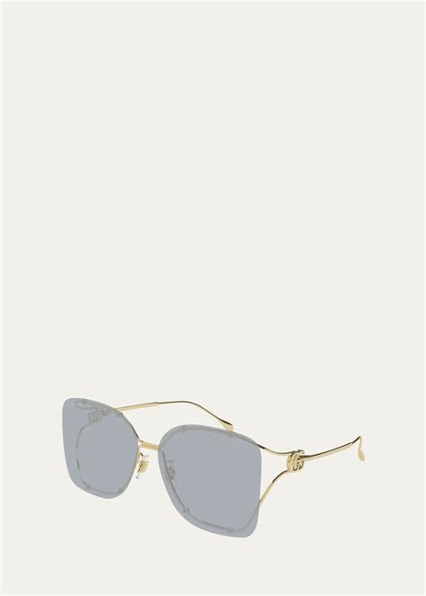Gucci Rimless Square Metal Sunglasses Bergdorf Goodman