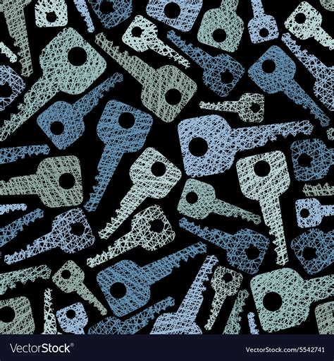 Keys Seamless Pattern Security Theme Royalty Free Vector