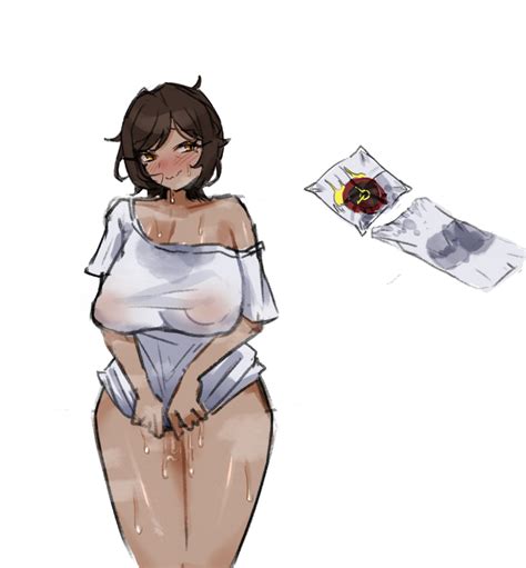 Rule 34 1girls Big Breasts Blush Bottomless Breasts Brown Hair Cat