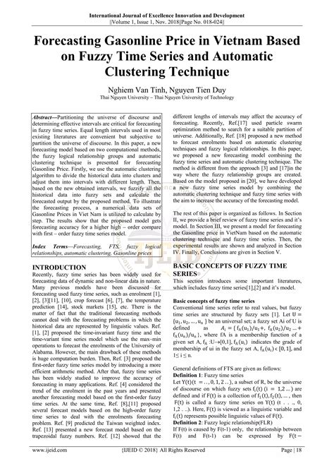 Forecasting Gasonline Price In Vietnam Based On Fuzzy Time Series And Automatic Clustering