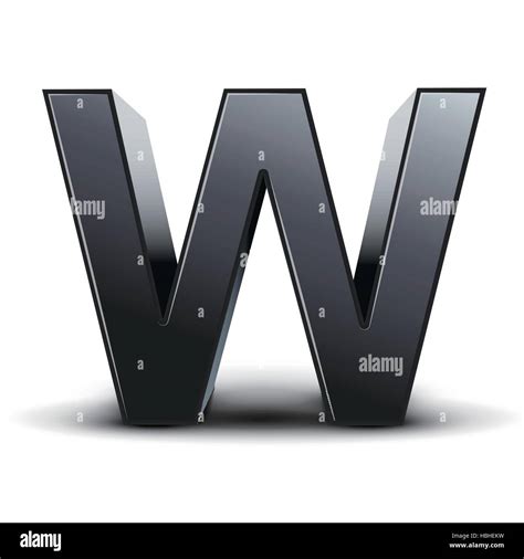 3d Black Letter W Isolated On White Background Stock Vector Image And Art