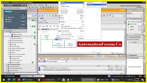 how to use siemens tia portal to create plc ladder logic for three