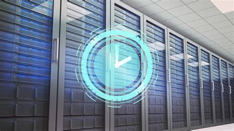 Premium Stock Video Animation Of Moving Clock Over Server Room