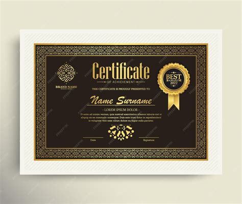 Premium Vector Achievement Certificate Best Award Diploma