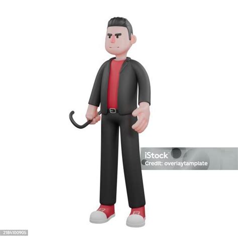 3d 댄스 안무가 연기자 남성 안무가가 손에 막대기를 들고 진지한 표정으로 서 있다 만화 모델 끈적거리는에 대한 스톡 사진 및 기타 이미지 Istock