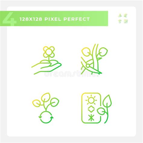 Horticulture Gradient Linear Vector Icons Set Stock Vector