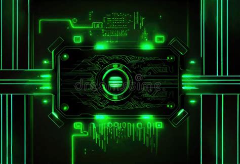 Abstract Technology Sci Fi Background With Circuit Board And Glowing Lights Ai Generation Stock